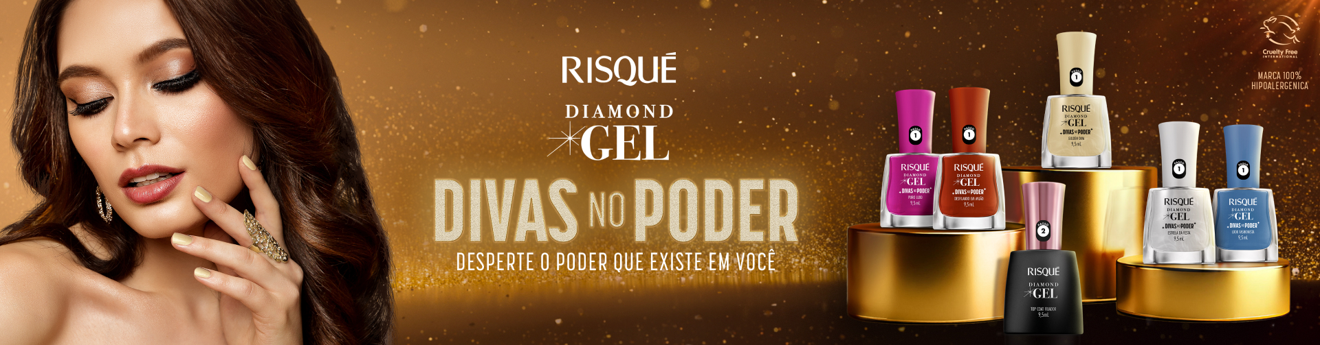Esmaltes Risqué Diamond Gel Divas no Poder | Loja Coty